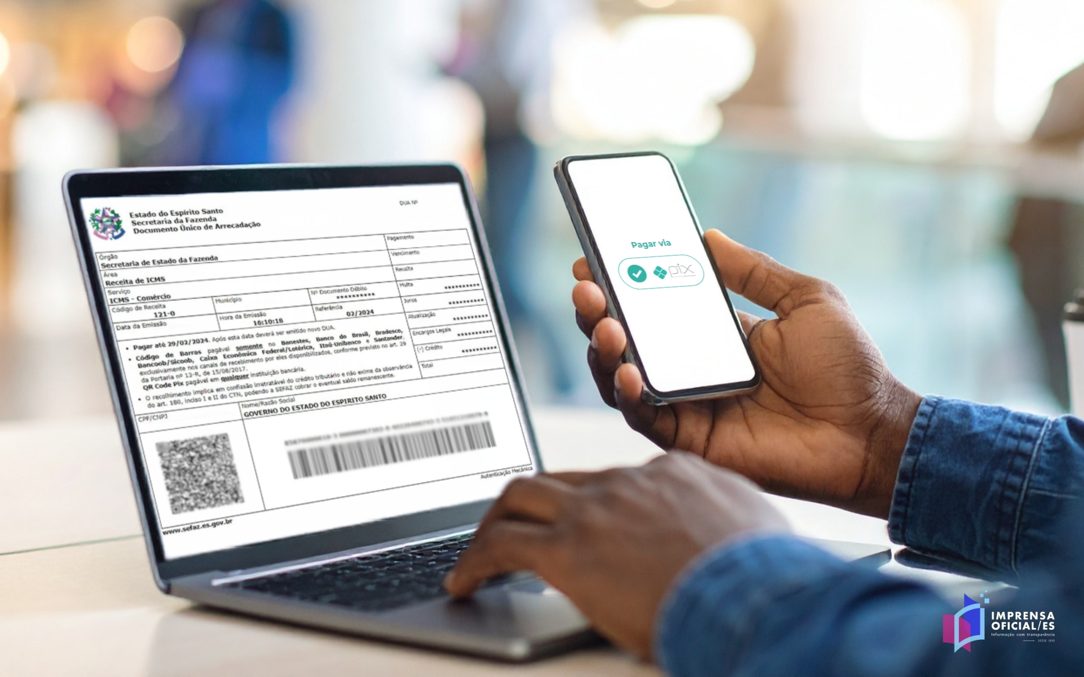 DIO/ES - Mais agilidade: pagamento do Diário Oficial pode ser feito com PIX